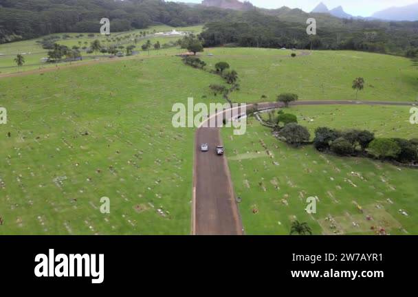 Valley Of The Temples Memorial Park Cemetery Oahu Hawaii Stock Video ...