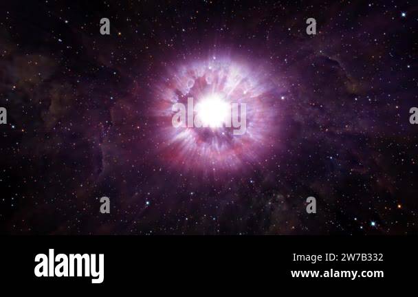 Abstract loop center glowing giant star light with shining streaks ...