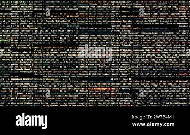 Abstract Running From Left To Right Random Lines Of A Computer Code Animation Complex