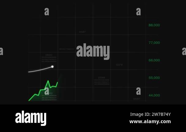 Stock market rates going down UP a graph with modern red light style ...