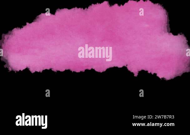 Stain of pink paint, abstract animation of brush strokes. Transparent ...