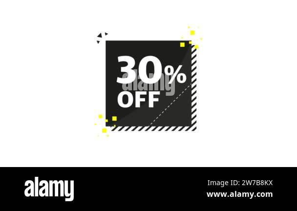 30 percent discount stamp on white background. Sign, label, sticker ...