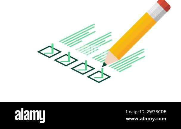 Check List tablet on white background. Ok sign. Motion graphics Stock ...