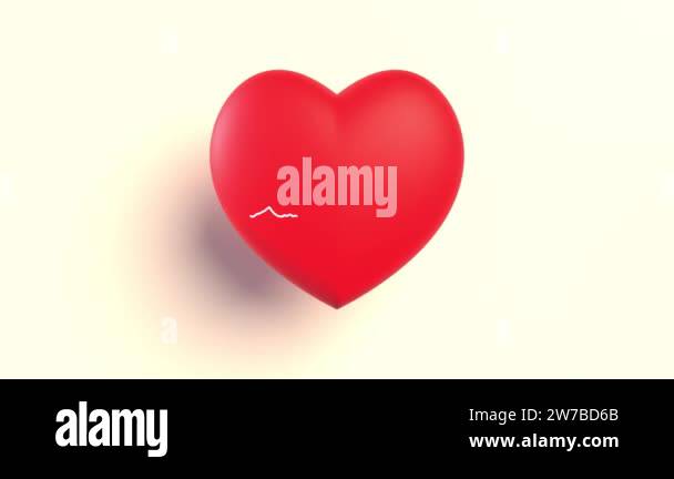 EKG curve of a beating red toy heart on a light background Stock Video ...