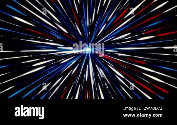 Travelling through black space, colorful starfield, seamless loop ...