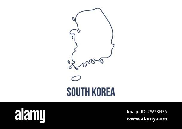 Line map the national flag of South Korea in stop motion effect. South ...