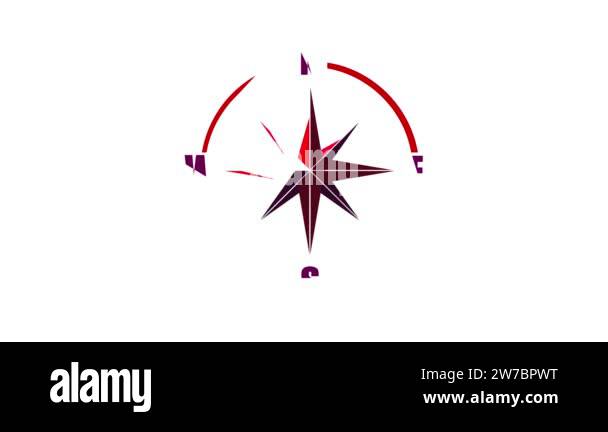 Red compass rose icon cartoon Stock Videos & Footage - HD and 4K Video ...