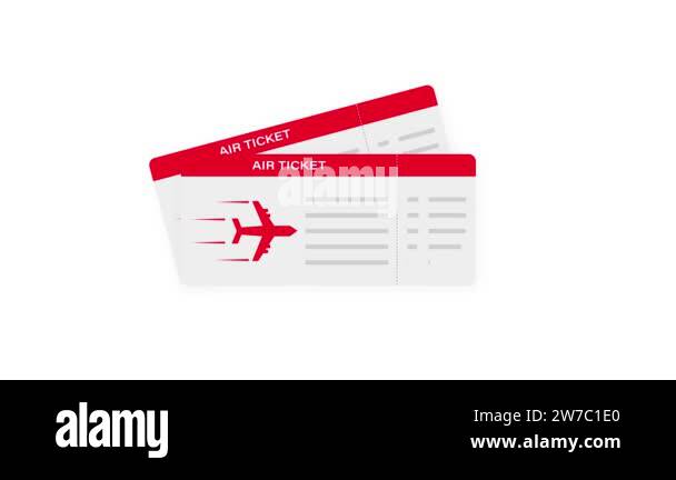 Modern and realistic airline ticket design with flight time and ...
