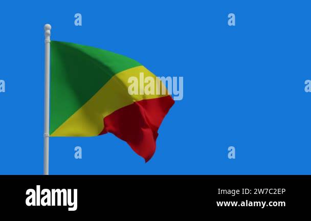 Central African Republic national flag, waving in the wind. 3d ...