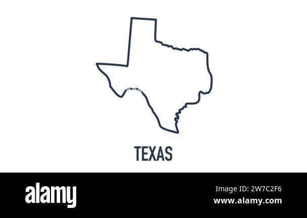 Line animated map showing the state of Texas from the united state of ...