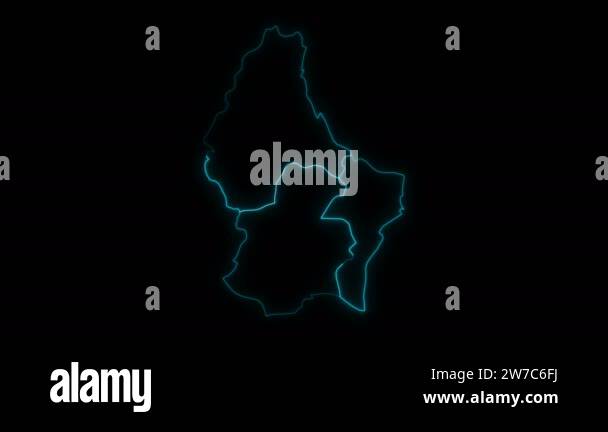 Animated Outline Map of Luxembourg with Districts Stock Video Footage ...