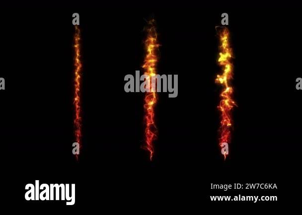 Set of realistic fire or flame animation. Orange fire collection ...