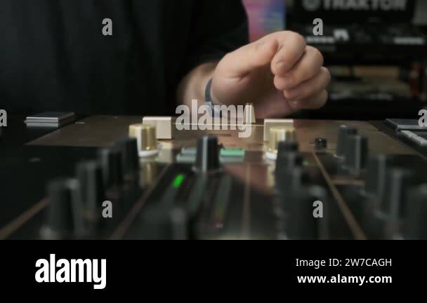 dj playing music on party, filmed in slow motion video clip ...