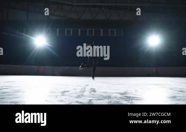 Female artistic figure skater is performing a womans single skating ...