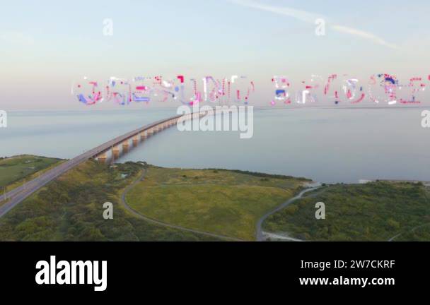 Oresund bridge. A long tunnel bridge with an artificial island between ...