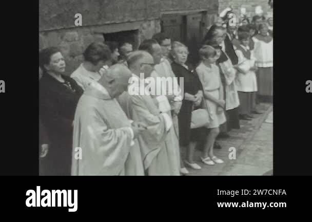 BERLIN, GERMANY CIRCA 1960: Masonic religious ceremony scene in 60s ...