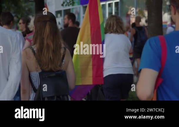 Claiming For LGBTQ Rights In A Pride Parade - People Holding LGBTQ ...