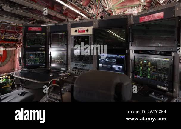 The cabin of the AIRBUS A350 aircraft for flight tests. The internal ...