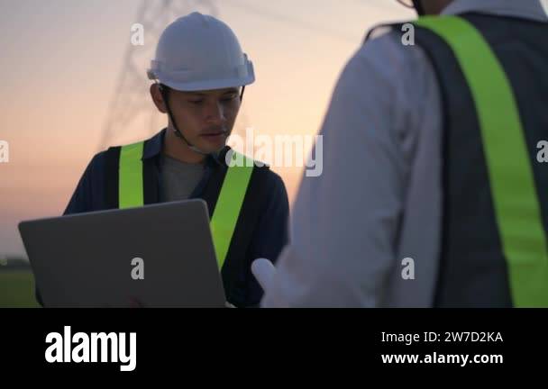 Engineer concept of 4k Resolution. Employees are planning together at ...