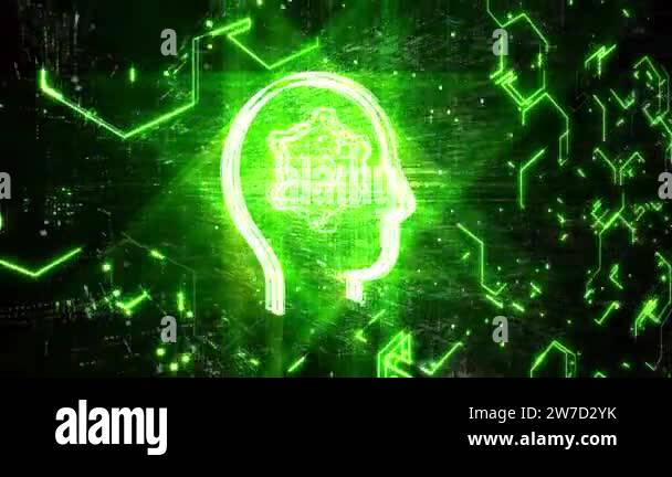 4k Brain AI Artificial Intelligence circuit,Matrix binary computer code text Stock Video Footage ...