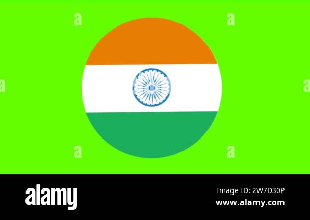 Circle Indian Flag 4K Animation Stock footage. India Flag ...