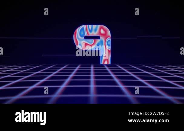 Counting down from 10 to 0. Synthwave wireframe net 80s. Retro futurism ...