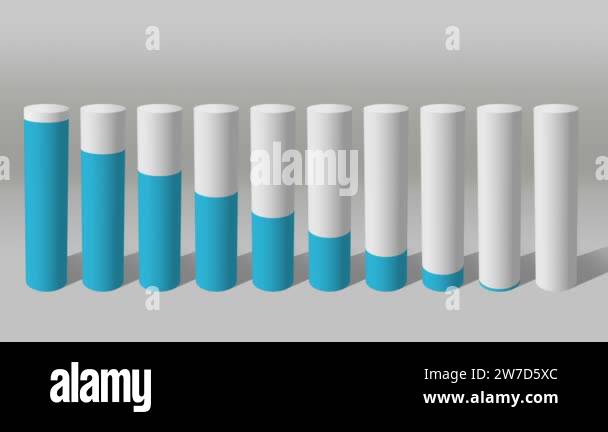 Decrease economic graph. 3D Cylinder circle Bar Chart 1 Stock Video ...