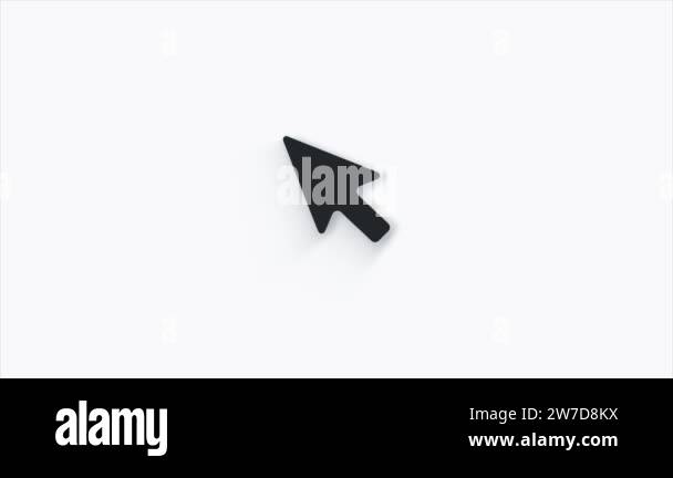 Animated symbol of arrow cursor. Mouse click symbol with spark. Technology and Internet 3d icons ...