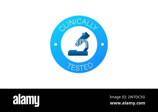 Clinically tested sign. Lab tested sign. Check mark and laboratory ...