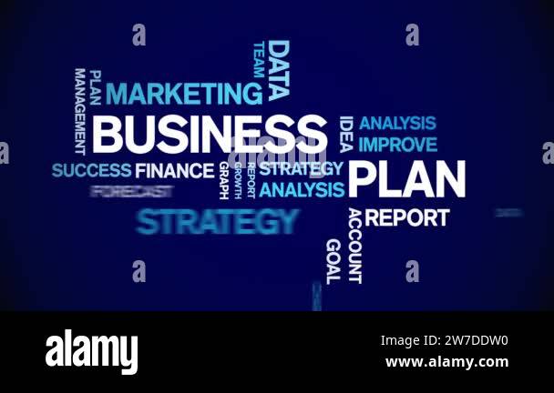 4k Business Plan Animated Tag Word Cloud,Text Animation design seamless ...