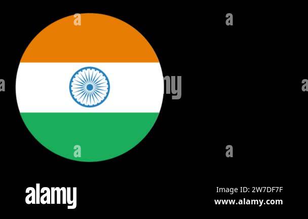 Circle Indian Flag 4K Animation Stock footage. India Flag ...