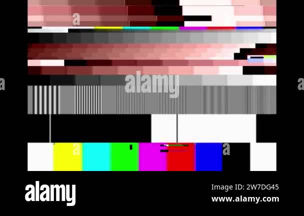 Glitch effect during cesta rendering of the old tv. SMPTE color bars ...