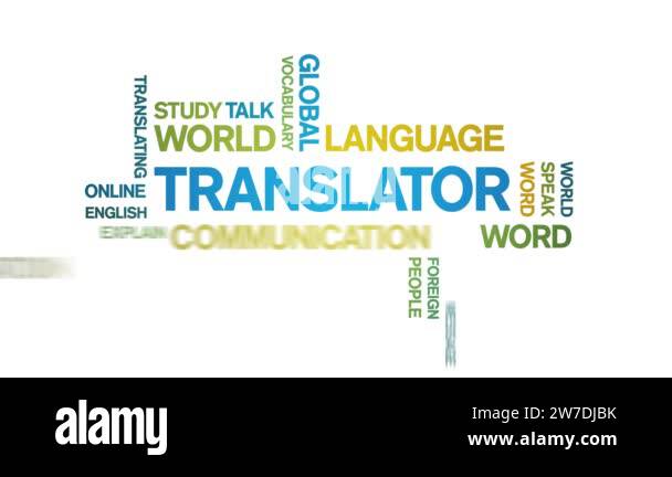 Translator animated word cloud,design animation typography seamless ...