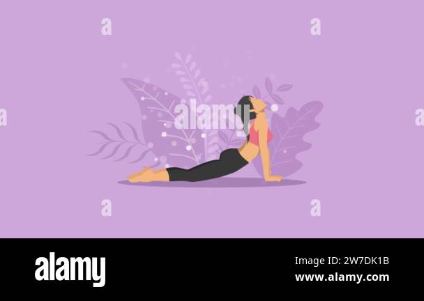 Yoga pose cobra illustration Stock Videos & Footage - HD and 4K Video ...