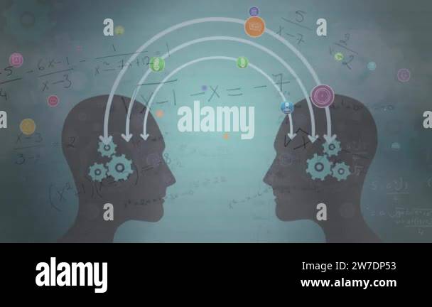 Multiple digital icons sharing over two human face model against ...