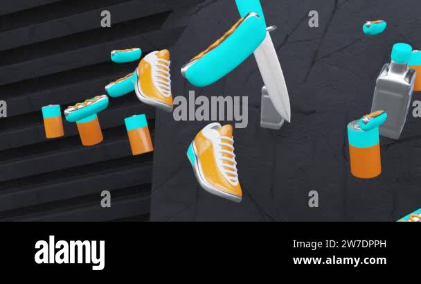 Minimal 3d art. Animated stylish hipster objects in geometric design ...