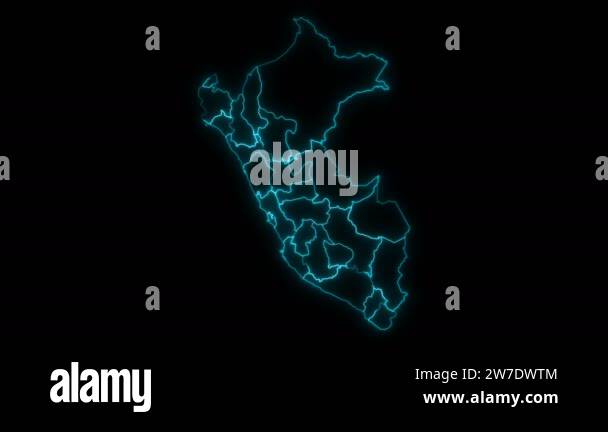 Animated Outline Map of Peru with Regions Stock Video Footage - Alamy