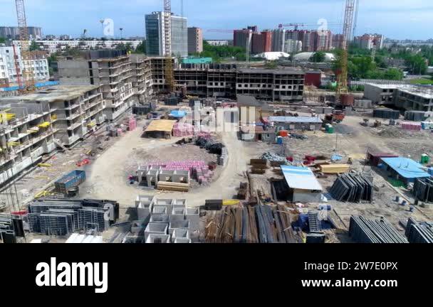 Construction of a new residential complex. City is growing and ...