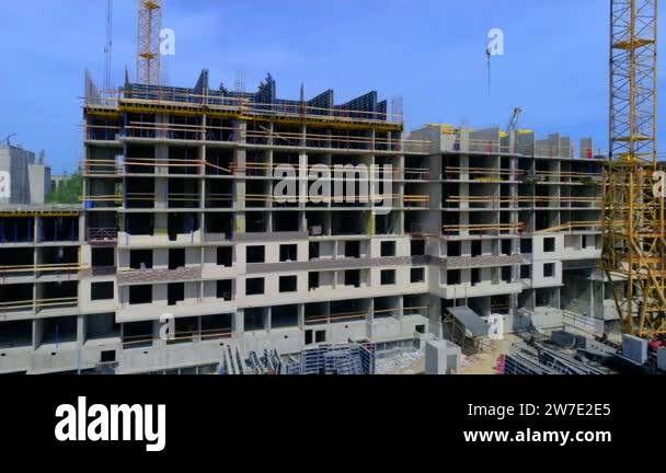 Construction of a new multi-storey building from panels and building ...