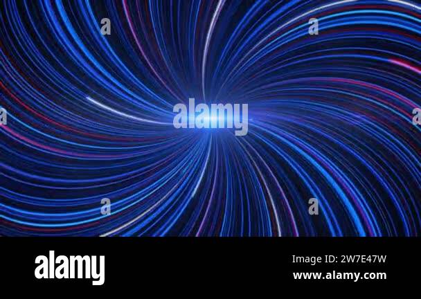 Shining curved rays from light point. Animation. Beautiful spiral of ...