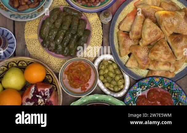 Muslim holiday Eid al-Adha, Feast of the Sacrifice table setting top ...