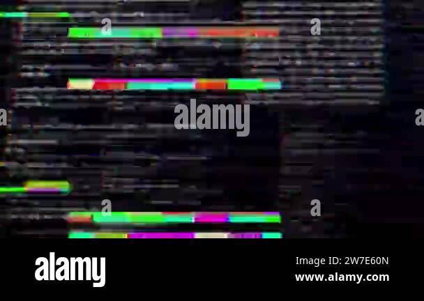 Screen Coding Hacker Animation With Glitch Programming Code Typing Error Loop Background Stock