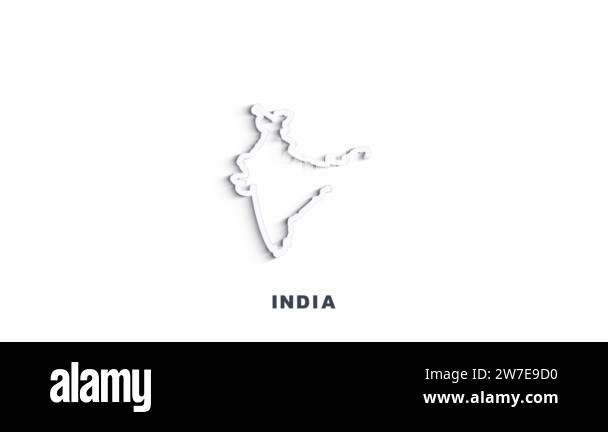 Line animated map showing the state of India from the united state of ...