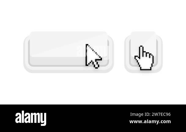 White 3D button on white background. Computers particles keyboards ...