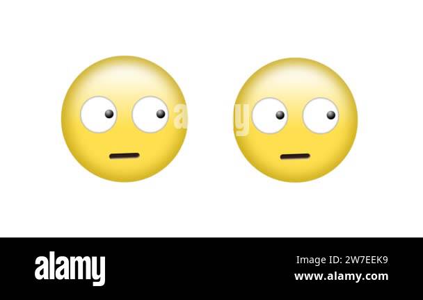 Animation of rolling eyes emoji icons over white background. global ...