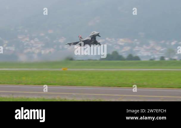 Military fighter jet plane high performance take off with full ...