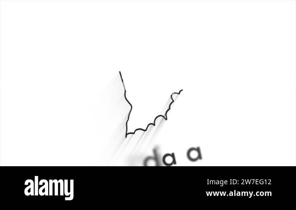 Indiana State of the United States of America. Animated line location ...