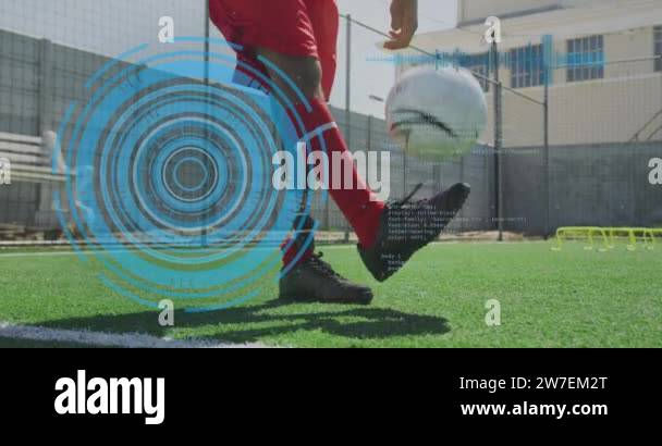 Animation of scope scanning over football player with prosthetic limb ...