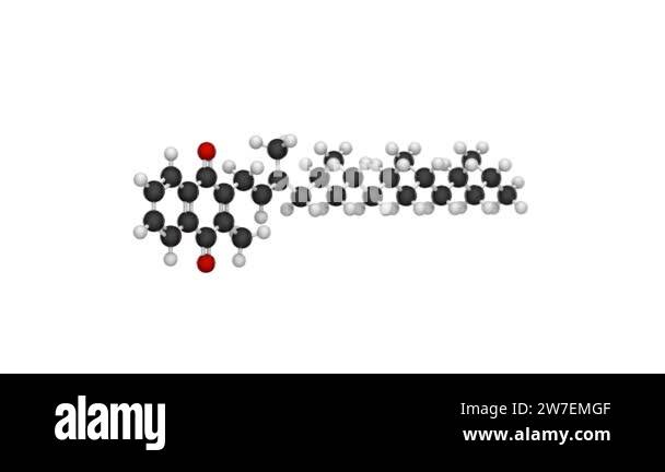 Chemical structure of Vitamin K (Phylloquinone). Formula: C31H46O2. 3D ...