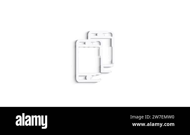 3D Line Icon device Animation on white background. 4k Stock Video ...